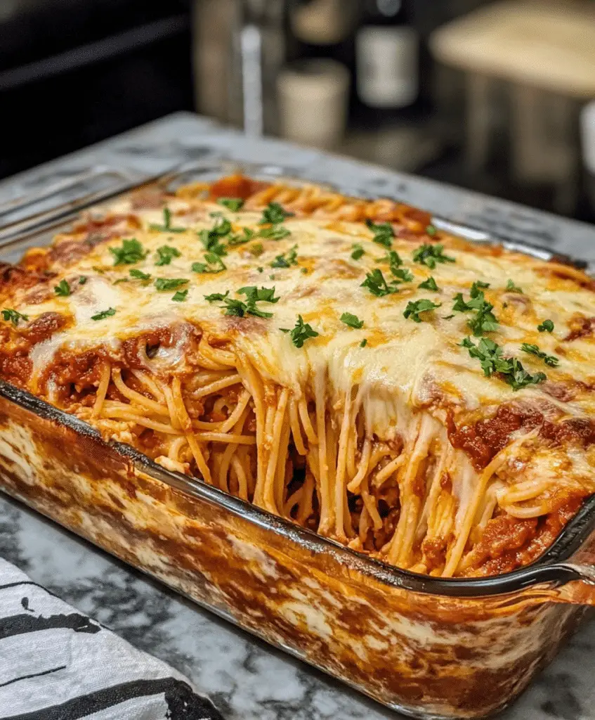 Southern Baked Spaghetti Casserole Recipe - simplerecipee.com