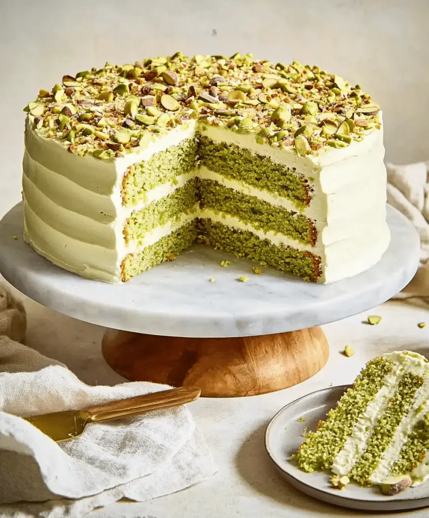 Pistachio Cream Cake Recipe - simplerecipee.com