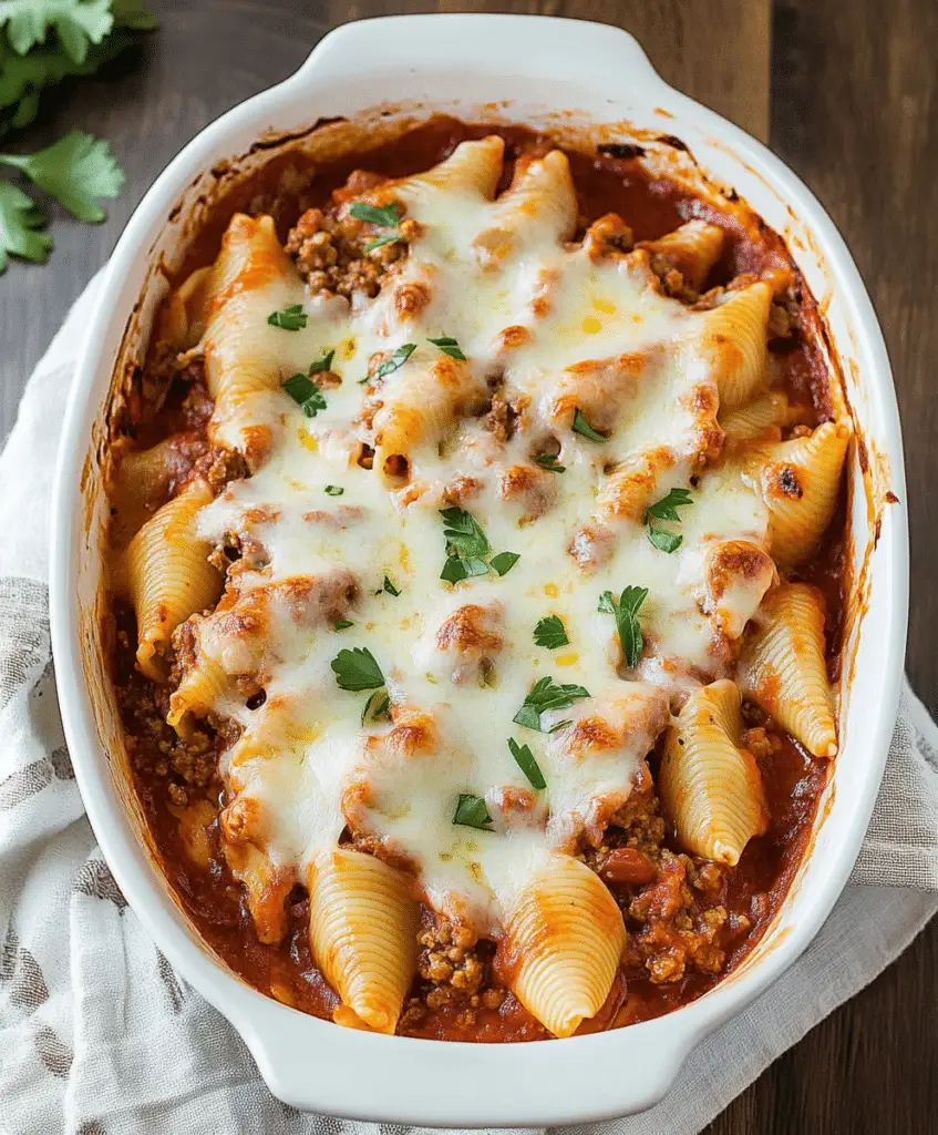 Creamy Ricotta Beef Stuffed Shells Pasta Recipe - simplerecipee.com
