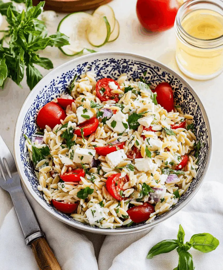 Greek Orzo Pasta Salad Recipe - simplerecipee.com