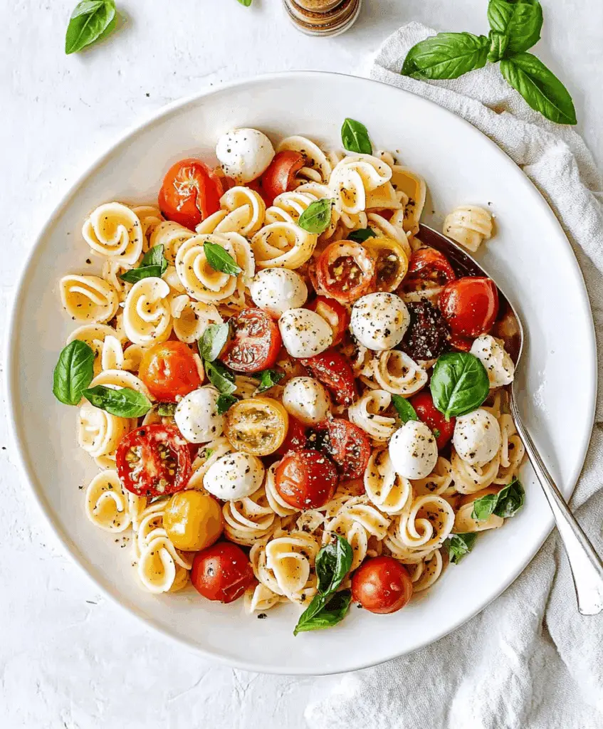 Summer Caprese Pasta Salad Recipe - simplerecipee.com
